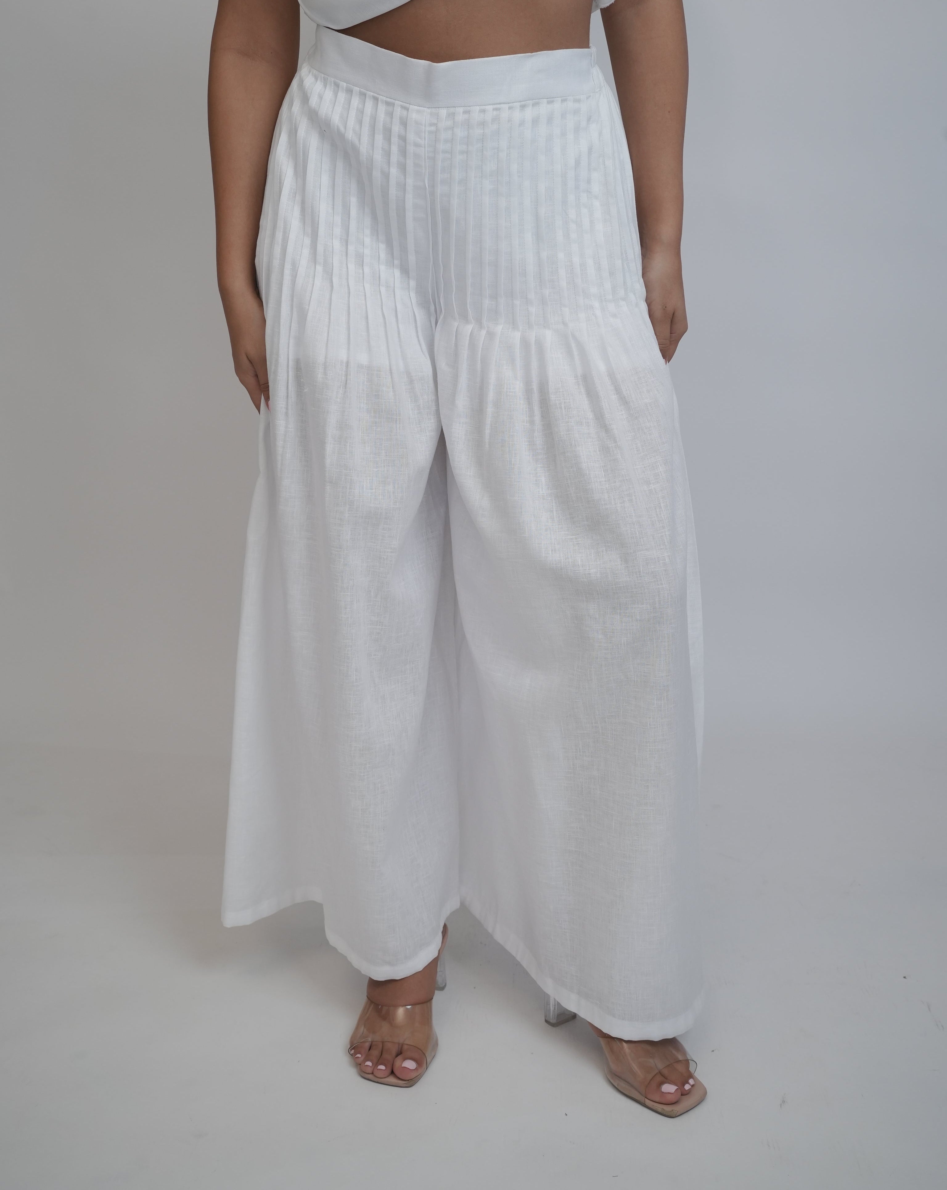 Margot White Linen Trouser